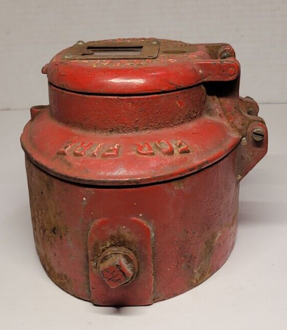 VINTAGE OVAL A.D.T. FIRE ALARM CALL BOX PULL STATION Break Glass ...