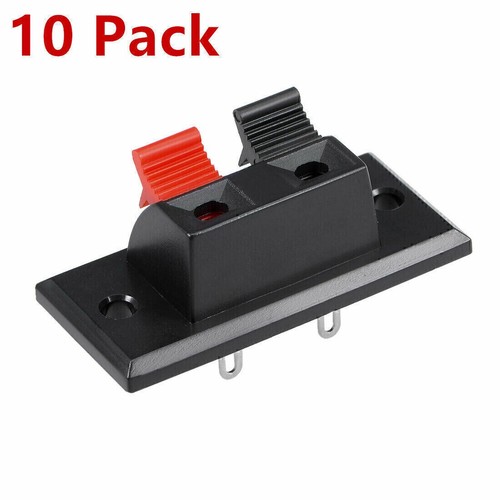 10 Pcs 2 Way Push Release Connector Plate Stereo Speaker Terminal Strip ...