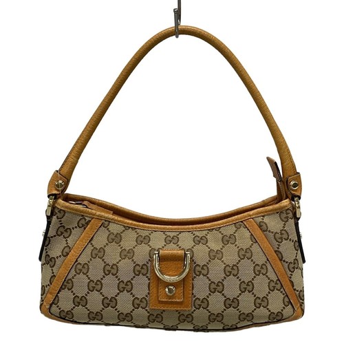 Auth GUCCI GG/Abbey 130939 Beige Orange Jacquard Leather Handbag | eBay