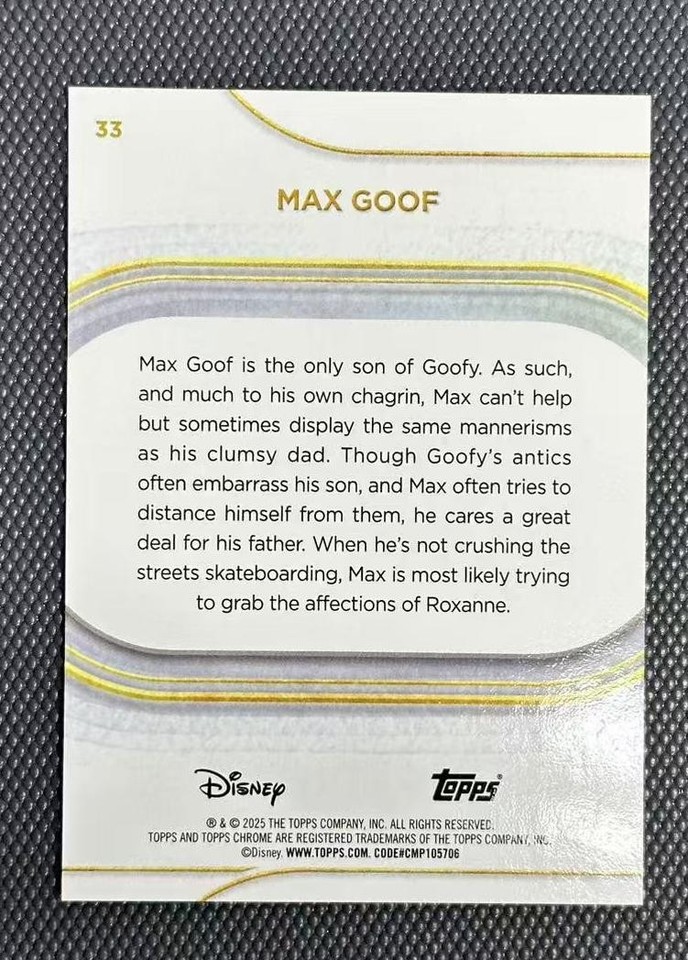2025 Topps Chrome Disney Max Goof #33 Purple Wave Refractor /75 | eBay