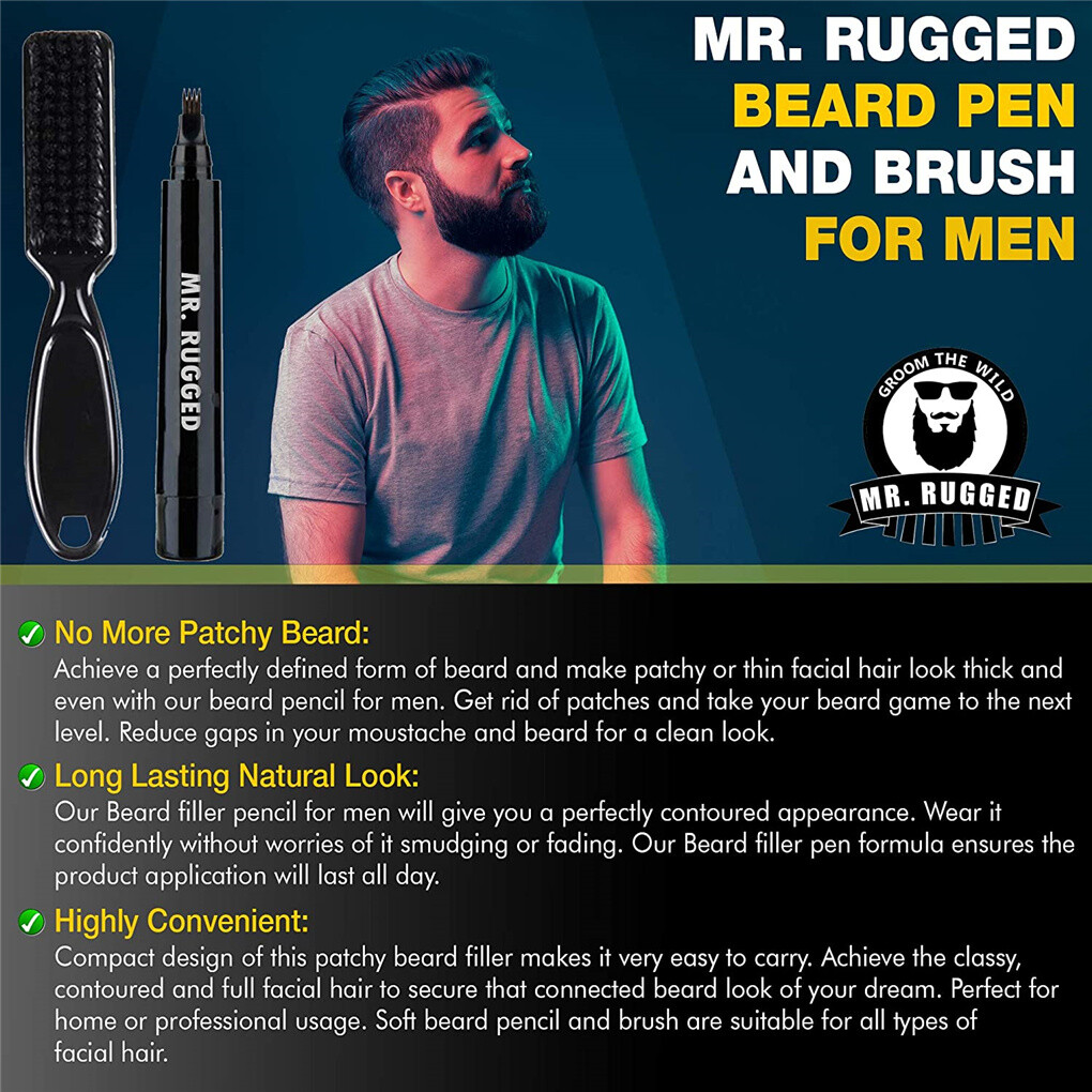 Beard Filling Pen Kit Barber Pencil Brush Salon Facial Hair Engraving ...