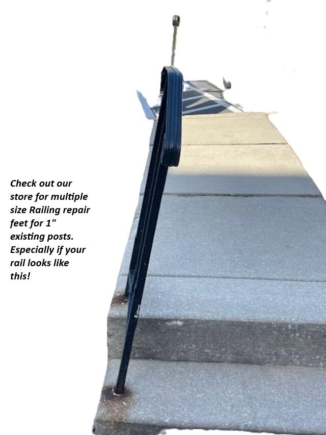 Broken Outdoor Handrail Repair Base 6.5” H- 1" Posts Slip Fit IN NO ...