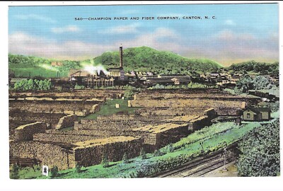 POSTCARD CHAMPION PAPER & FIBER COMPANY CANTON NORTH CAROLINA | eBay