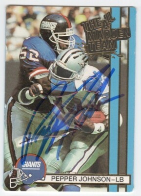 PEPPER JOHNSON Autographed Signed Auto 1990 Action Packed All Madden ...