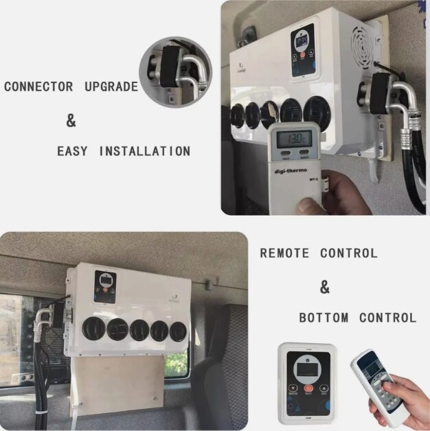12V Split Mini RV Caravan Vans A/C 12000BTU Air Conditioner for Semi ...
