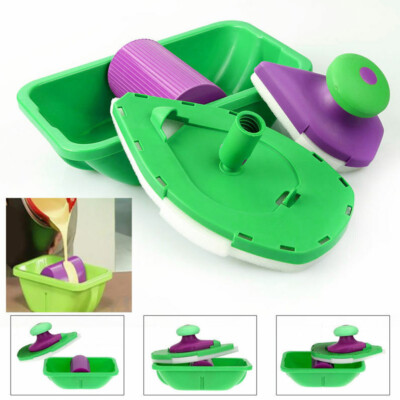 7x Point Paint Pad Pro Set Sponge Tray Roller Wall Painting Corner Edge ...
