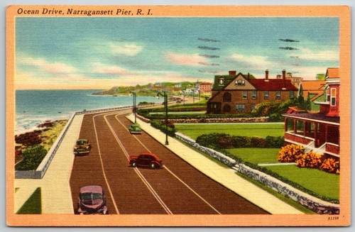 Ocean Drive, Narragansett Pier, Rhode Island - Postcard | eBay