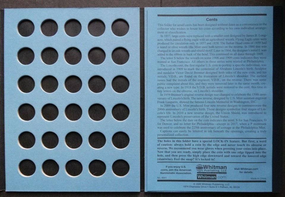 Whitman Lincoln Cents Penny Plain Coin Folder Album Book 9041 | eBay