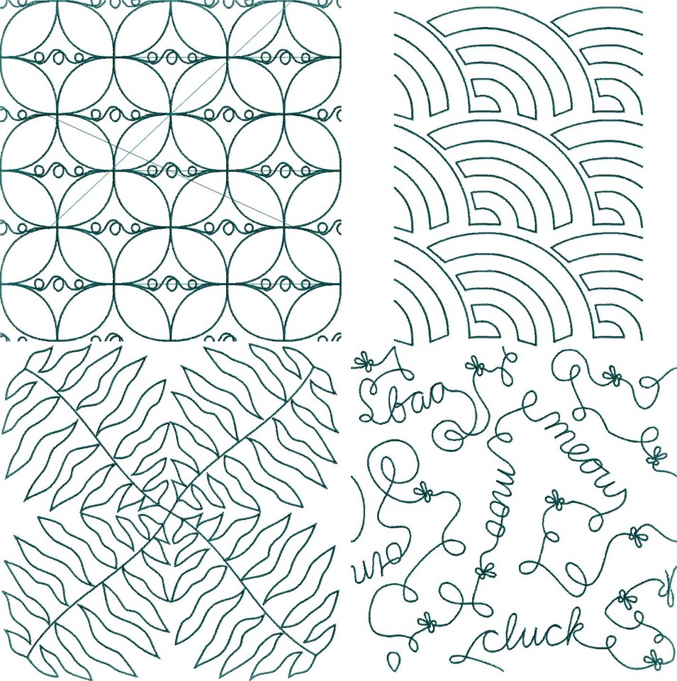 144 JEF files - 48 AllOver Machine Embroidery Quilting Designs on USB ...