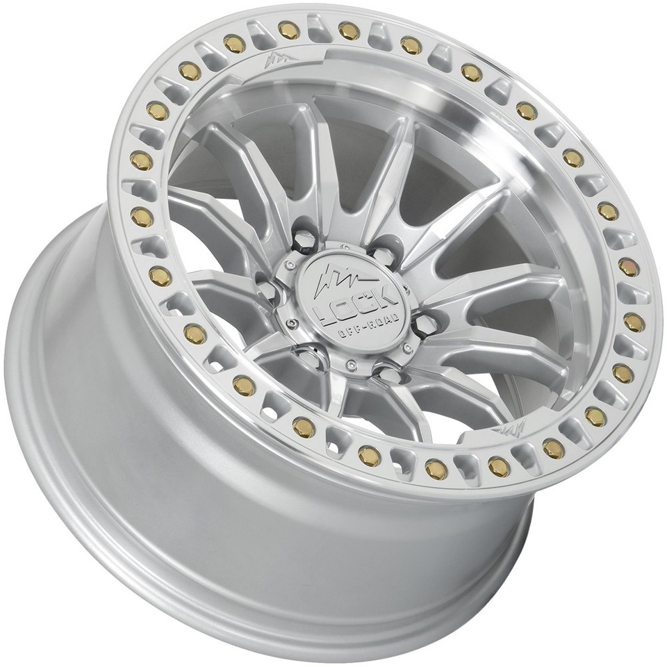 (Set of 4) Lock Off-Road Trail 17x8.5 6x5.5" +25mm Machined Wheels Rims ...