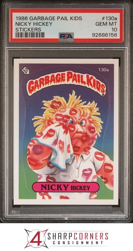 1986 GARBAGE PAIL KIDS STICKERS #130a NICKY HICKEY SERIES 4 PSA 10 | eBay