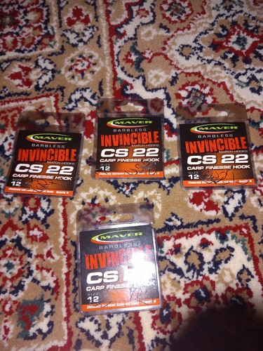 Maver invincible CS22 match hooks, spade end barbless - size 12 job lot | eBay