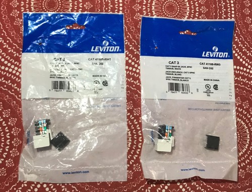 Leviton 41108-RW3 CAT5 Quickport Jack, White **Free Shipping** | eBay