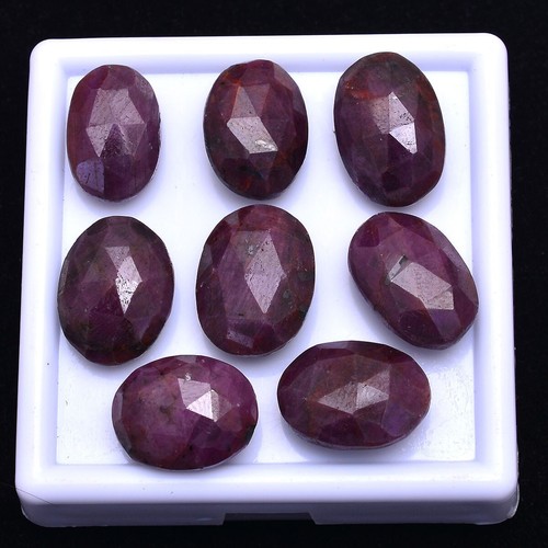 8 Pcs Natural Ruby Oval Checker Cut 14mm-16mm Huge Untreated Loose ...