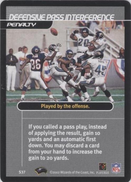 2002-03 NFL Showdown - Strategy Penalty Defensive Pass Interference # ...
