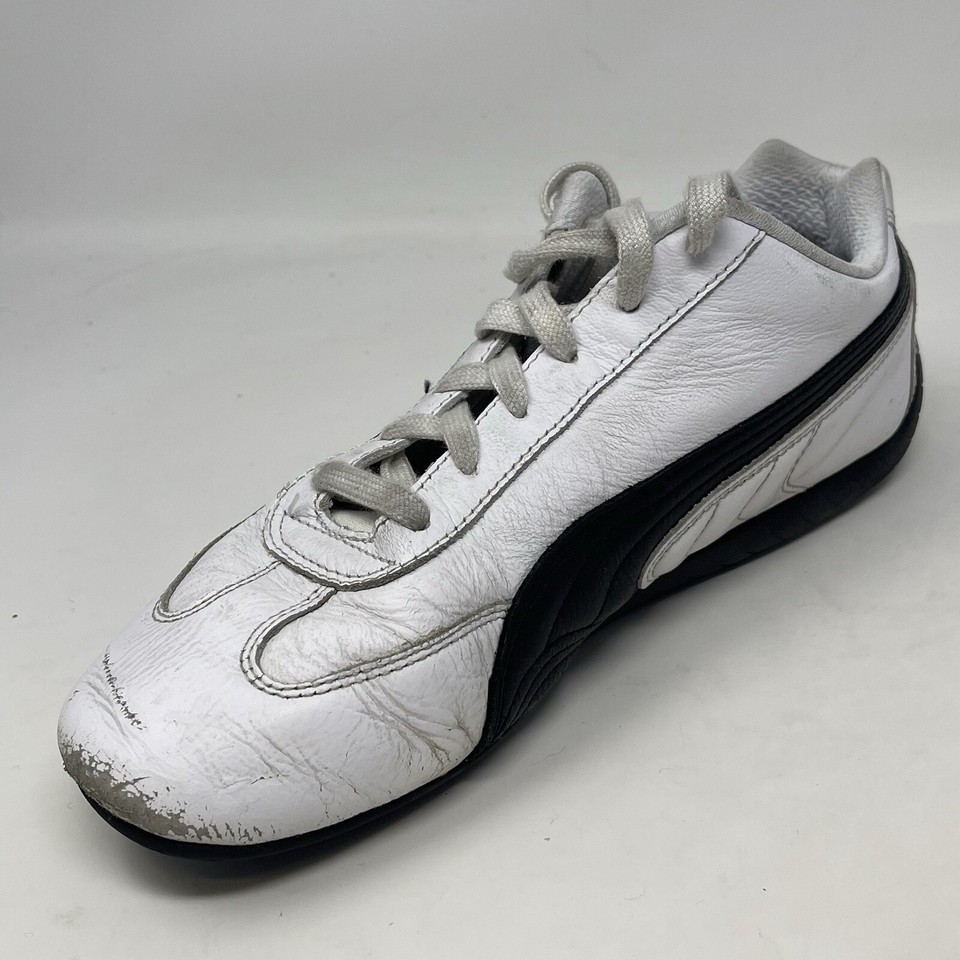 Puma Speedcat Shield Shoes Mens 8 White Black Leather Hipster Preppy ...