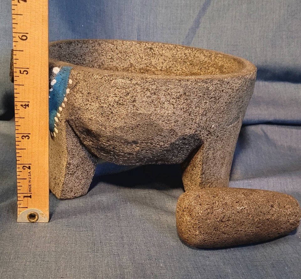 Traditional Basalt Mexican Mortar & Pestle Molcajete Mexican Stone 8 ...