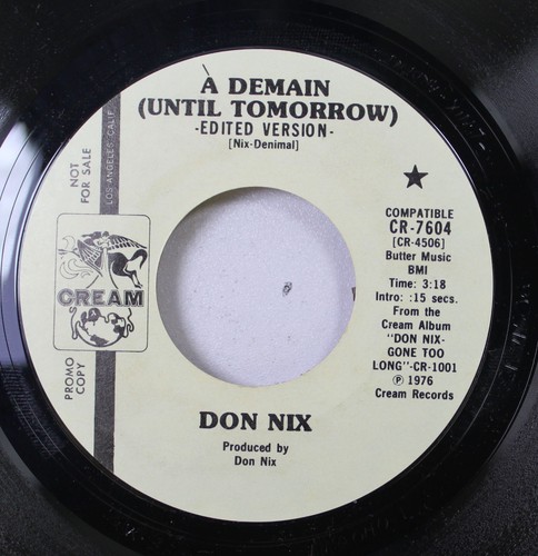 Rock Promo 45 Don Nix - A Demain (Until Tomorrow) / Sur | eBay