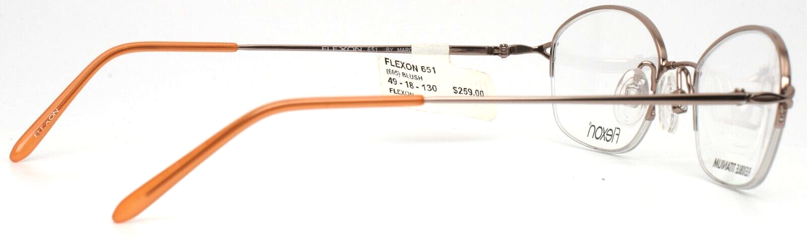 FLEXON 651 Blush Womens Oval Half Rim Eyeglasses 49-18-130 B:33 | eBay