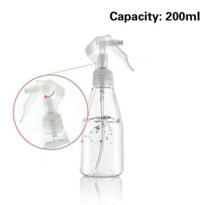 200ML Portable Plastic Spray Bottle Transparent Fine Mist Water Sprayer ...