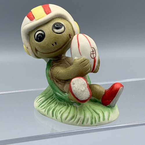 Vtg Enesco Anthropomorphic Hand Painted Ceramic Turtle Holding Football ...