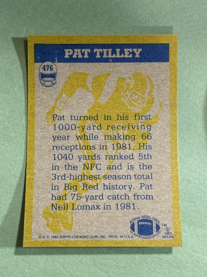Pat Tilley 1982 Topps St. Louis Cardinals #476 GG343 | eBay