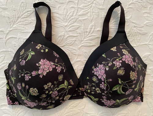 Maidenform bra 38C Comfort Devotion # 09436 black floral full coverage ...