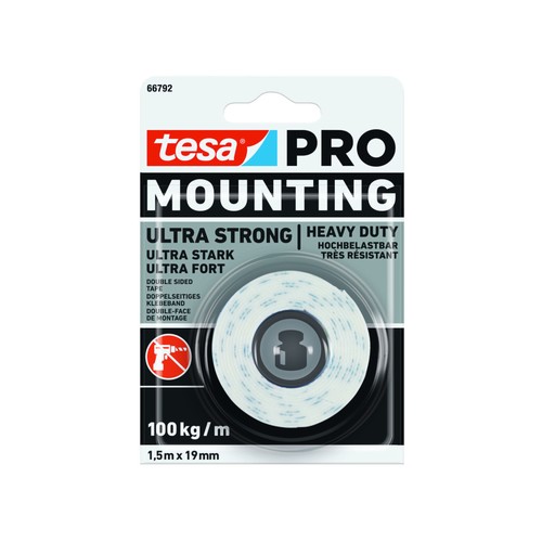 Montageband Mounting PRO Ultra Strong 66792 weiß L.1,5m B.19mm TESA 12 ...