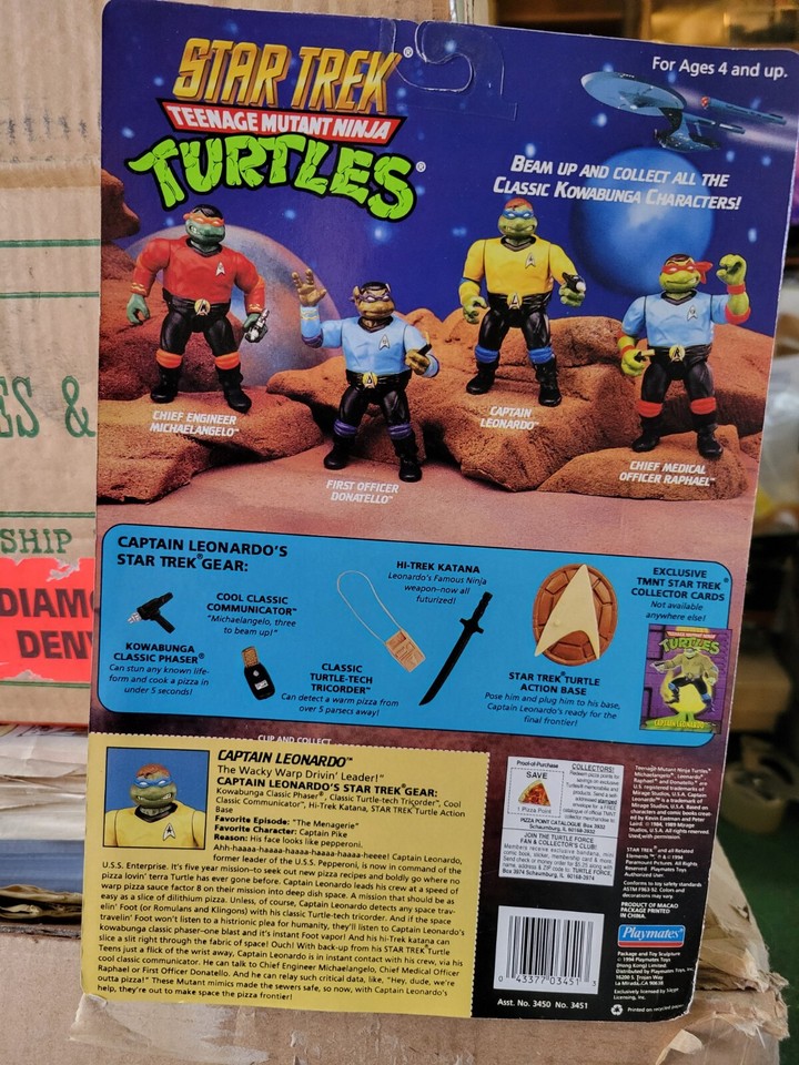 1994 Star Trek Teenage Mutant Ninja Turtles Captain Leonardo #3451 TMNT ...