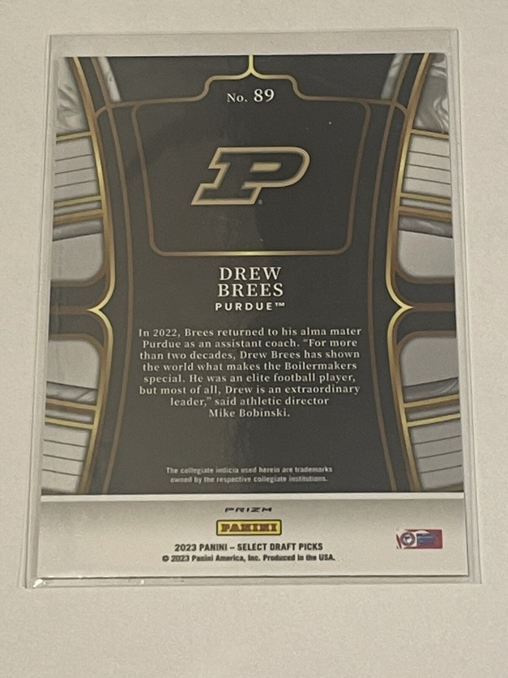 2023 Select Draft Picks Drew Brees #89 Silver Prizm Concourse Purdue | eBay