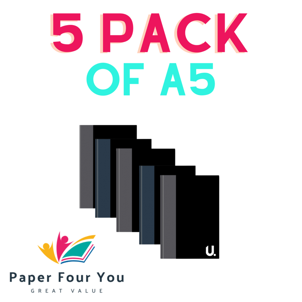 [ 5 pack ] A4 A5 A6 A7 Hardback Notebook Lined Journal Planner Book ...