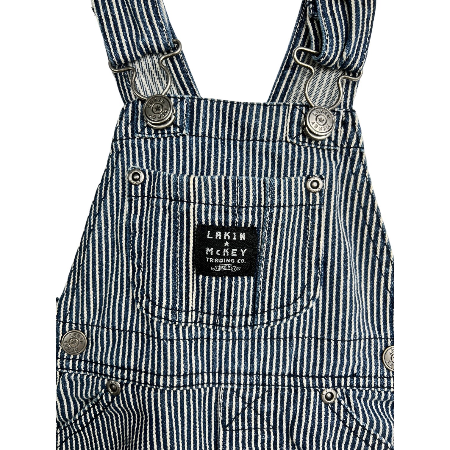 Lakin McKey Trading Blue Railroad Conductor Stripe Overalls Toddler 9 ...