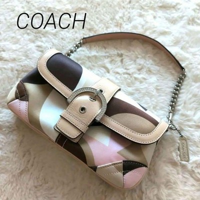 COACH Chain Rare Rhinestone Ribbon One Shoulder Accessory Rare Used ...