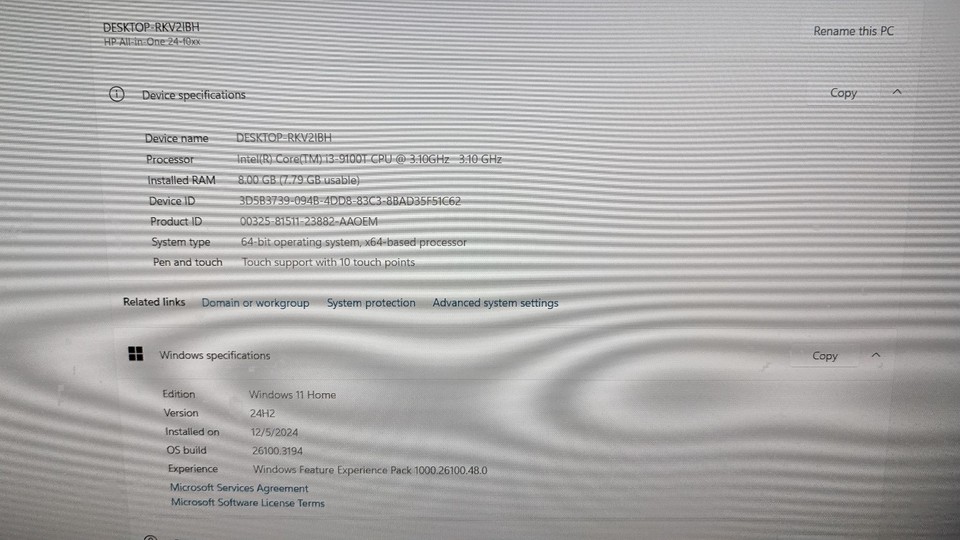 HP All-in-one computer HP 24 F0034 for sale! No reserve bidding! Free ...