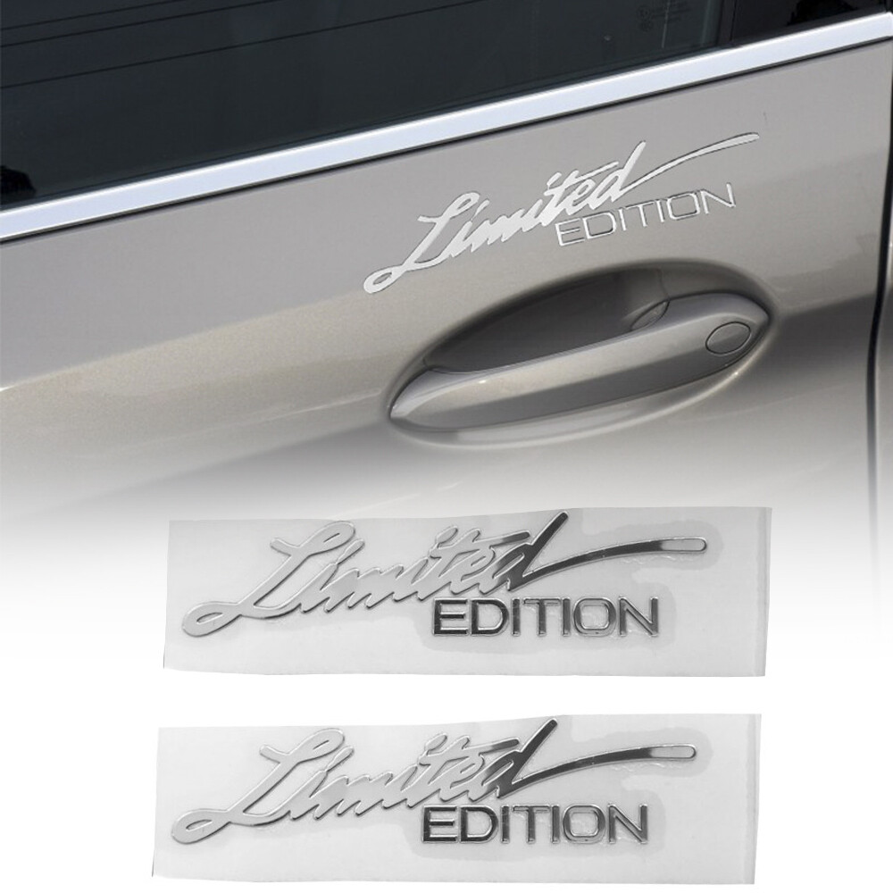 2pcs Silver Car Limited Edition Emblem Creative Badge Sticker Car ...