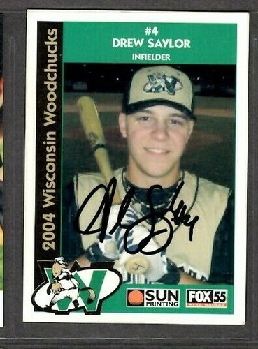 2004 #4 Drew Saylor Wisconsin Woodchucks Baseball Card Signed Autograph ...
