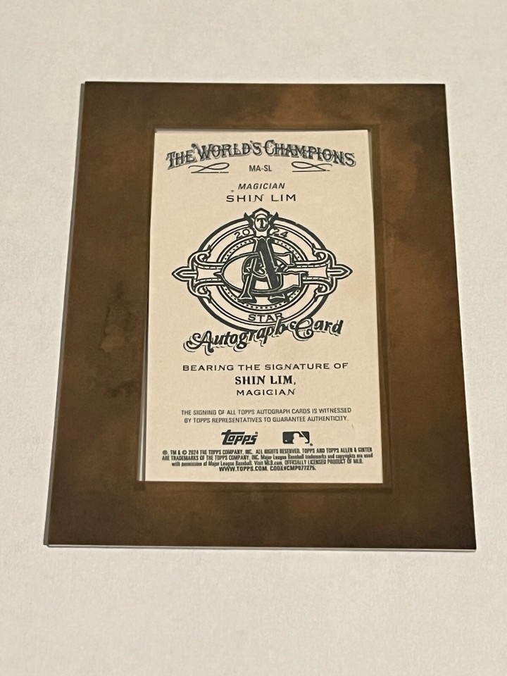 2024 Topps Allen & Ginter Shin Lim Autograph Card Auto AGT Winner! | eBay