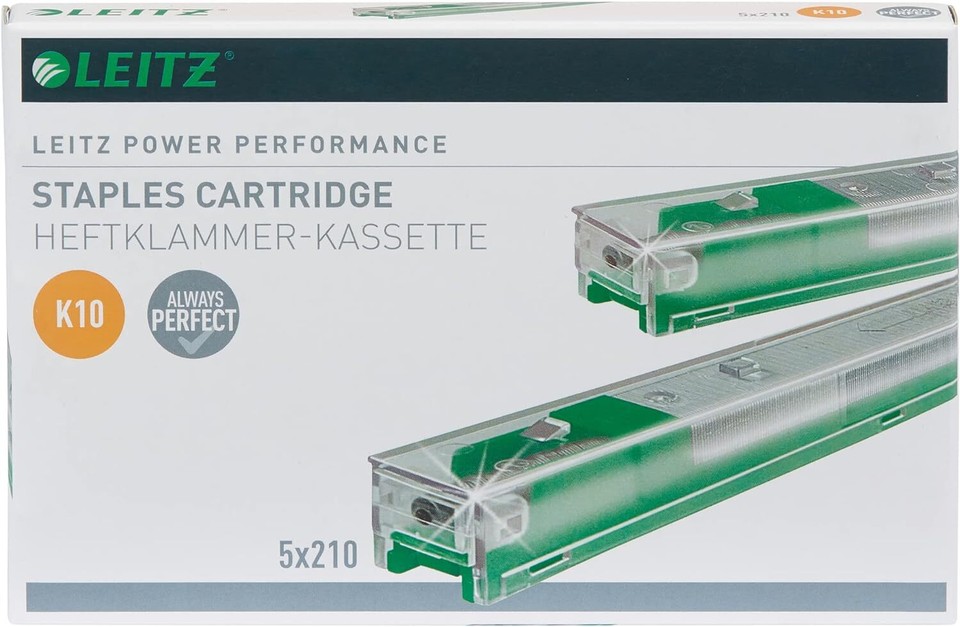 Leitz 55930000 K10 Power Performance Stapler Cartridge, Strong Steel ...