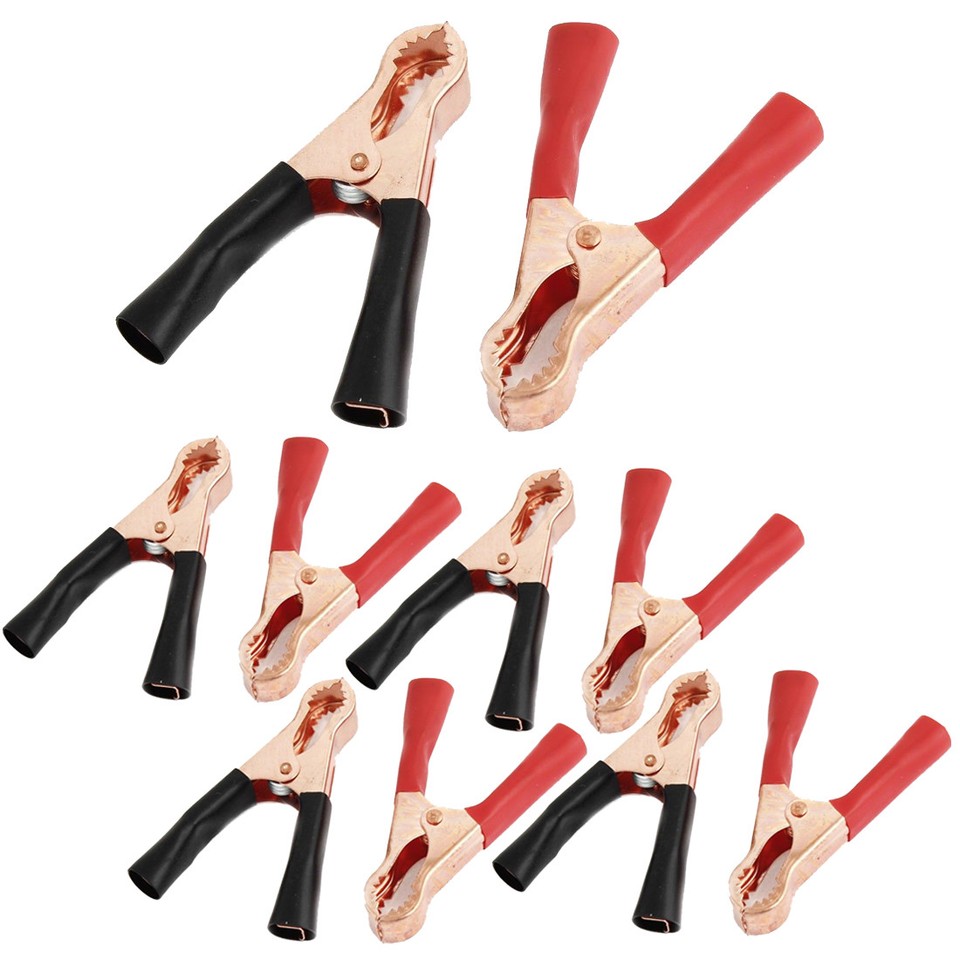 5 Pairs Red Black Car Battery Clip Cables Alligator Clips Charger Clamp ...