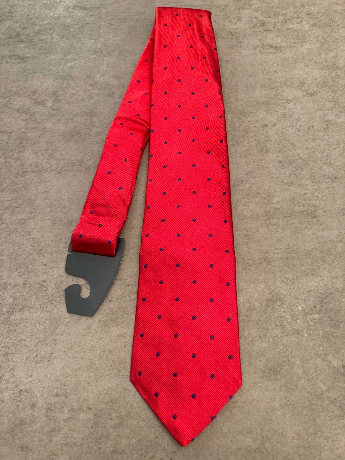 Brooks Brothers Red Tie With Navy Polka-Dots 100% Silk Men's Necktie 57 ...