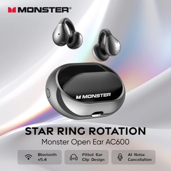 Monster EarClip Bluetooth 5.4 TWS Earbuds Stereo HD AI Noise Canceling ...