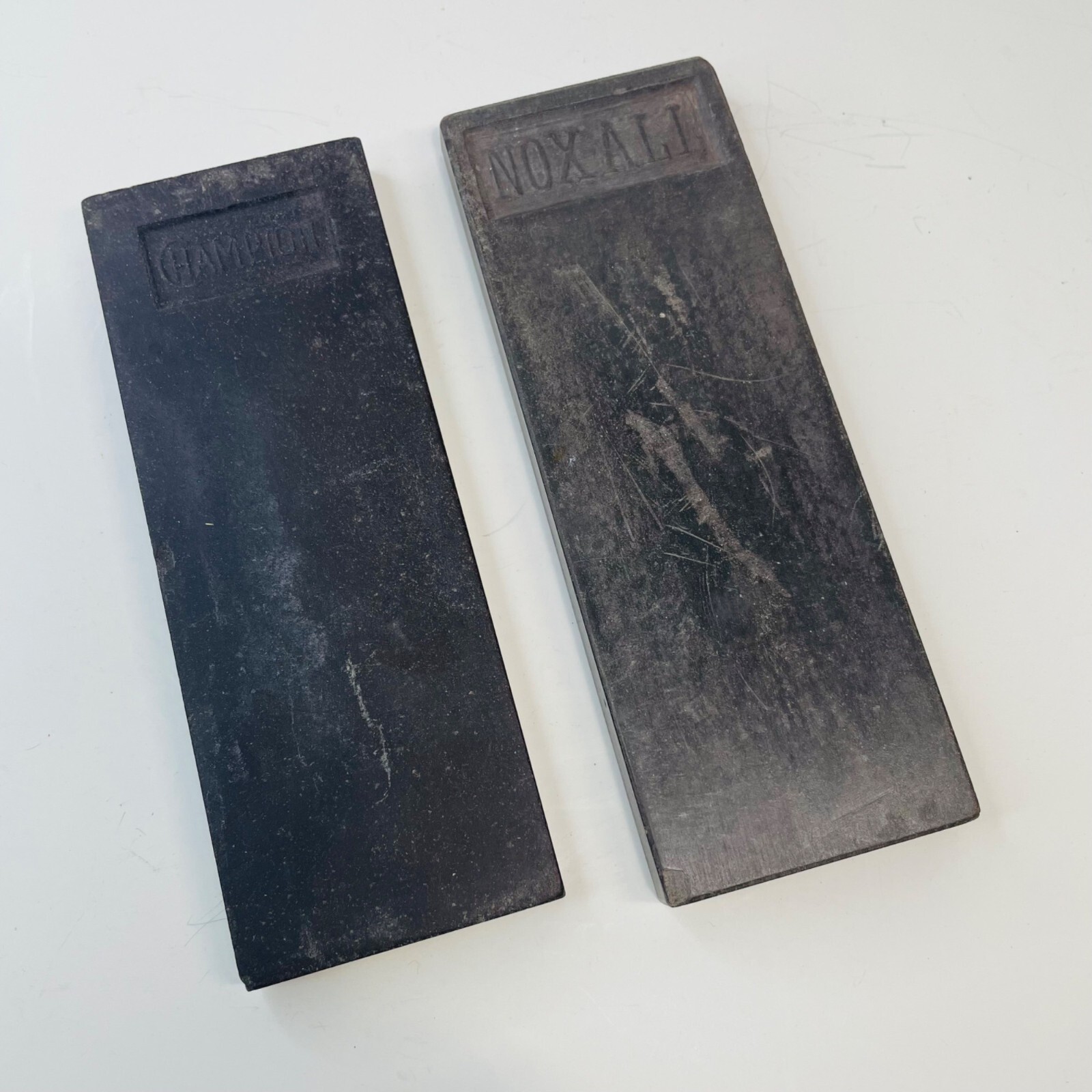 Vintage Pair of Straight Razor Sharpening Stones NOX-ALL & CHAMPION | eBay