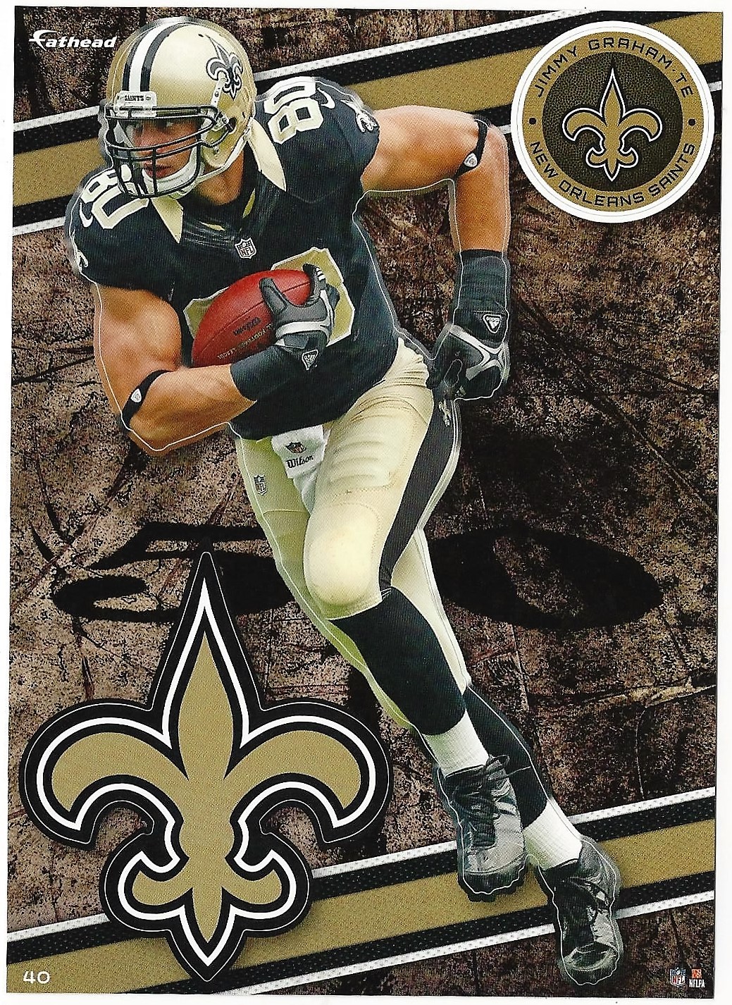 JIMMY GRAHAM FATHEAD TRADEABLES MIAMI CANES NEW ORLEANS SAINTS STICKER ...