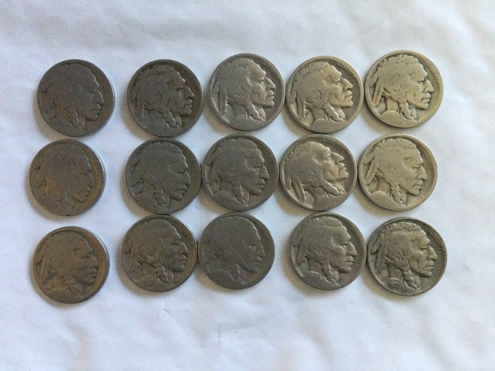 VINTAGE United States Coin Lot of 15 Buffalo Nickels 1913-1935 | eBay