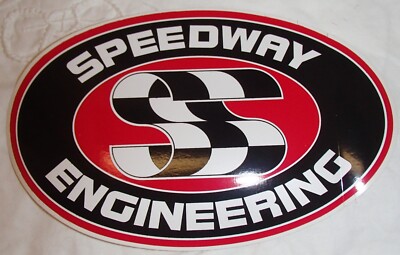 Speedway Engineering Red/Black Oval Auto Racing Sticker/Decal 8" x 5 ...