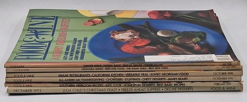 Lot of 6 Vintage Food & Wine Magazines 1990-1993 Food Recipes Cooking ...