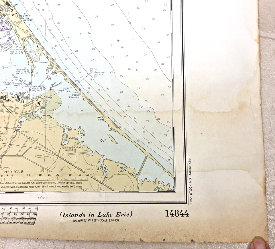 NOAA Nautical Chart Map 14844 Islands in Great Lake Erie Put-In-Bay ...