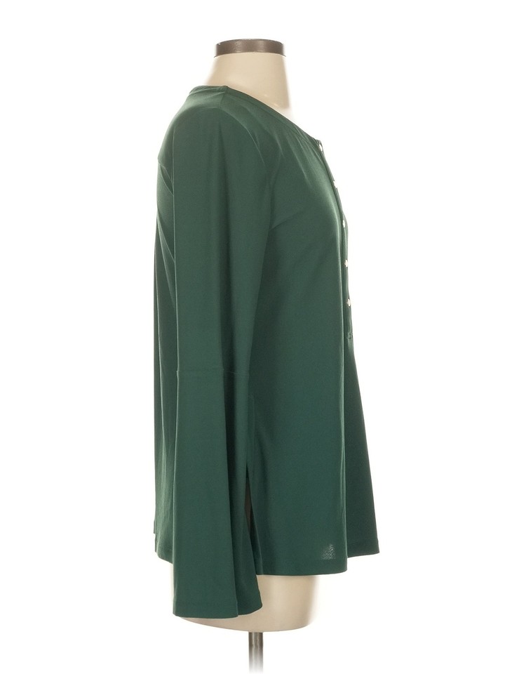 Dana Buchman Women Green Long Sleeve Blouse S | eBay
