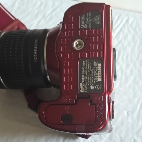 NIKON D3400 CAMERA RED R18-55R + 55-200 Lens KIT | eBay