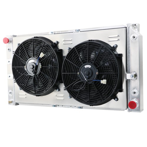 4 Rows Radiator Shroud Fan Fit 94 95 96 CHEVY IMPALA CAPRICE FLEETWOOD ...